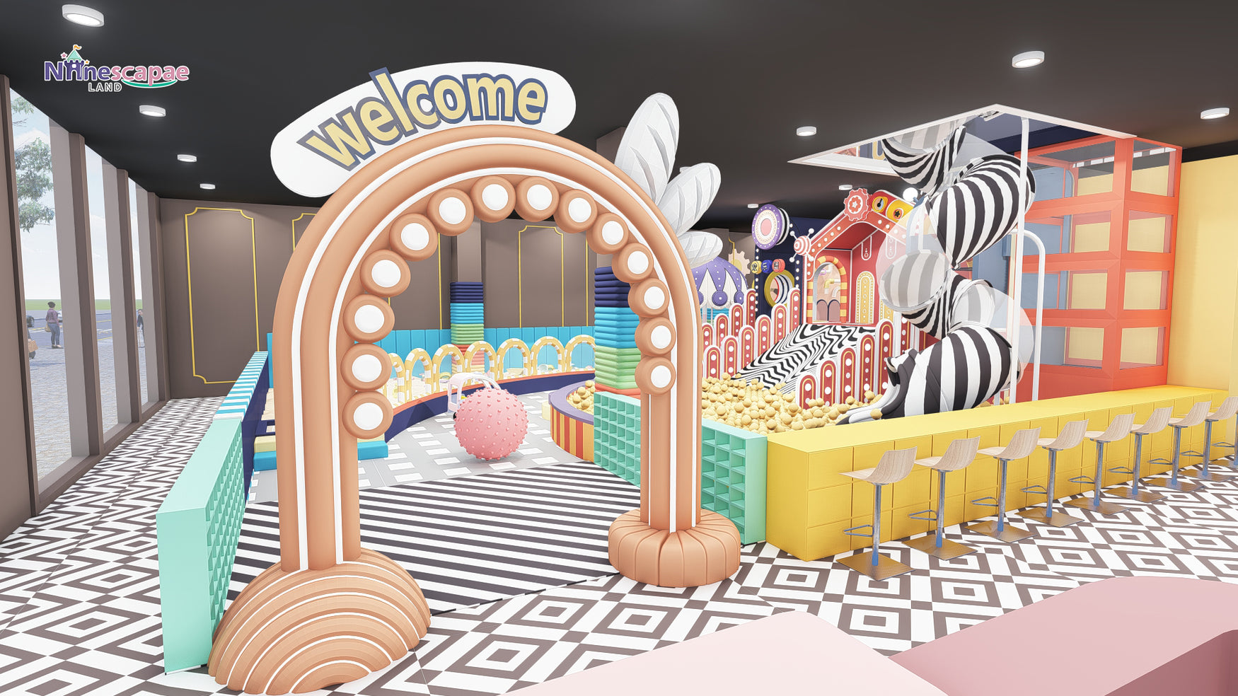 Indoor Commercial Ball Pit With Slide – NinescapeLand